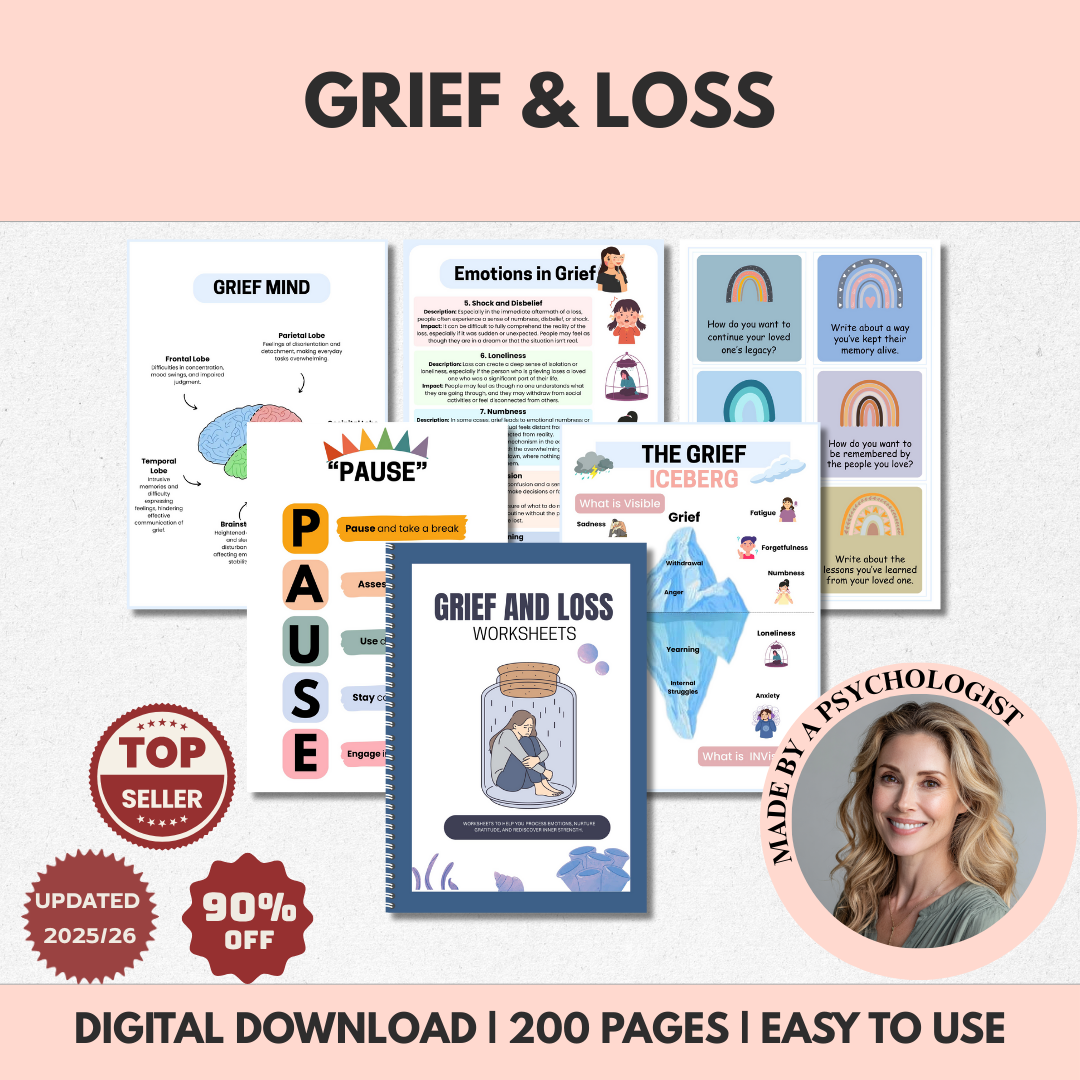 Grief & Loss Mega Bundle: 200+ Page Healing Worksheets – My Healing Journey