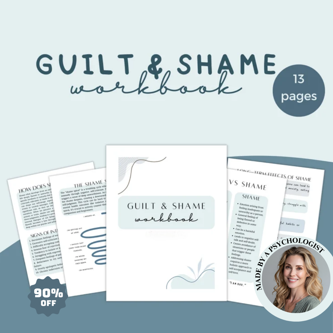Guilt and Shame Workbook, Mental Health Worksheets for Emotional Heali ...